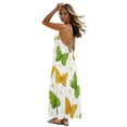 All-Over Print Backless Cross Strap Slip Dress, Loose A-Line Slim Fit ...