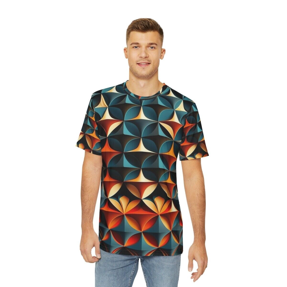 All Over Print Futuristic Geometric Pattern Bold Modern Sleek Art ...