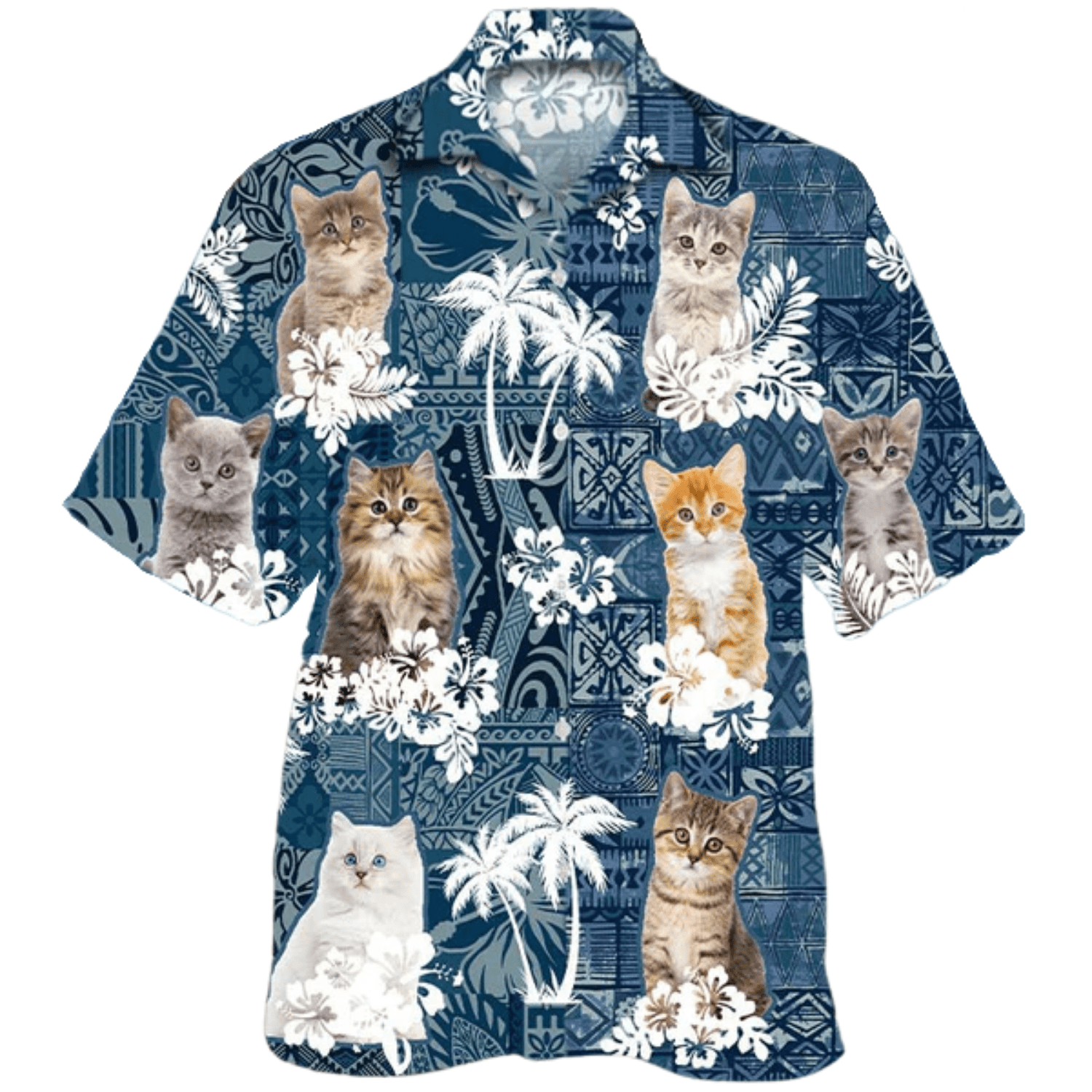 All Over Print Kitten Hawaiian Shirt For Summer Day, Cool Aloha Beach ...