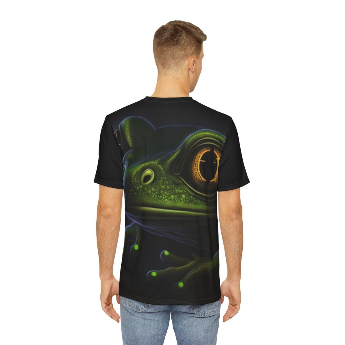 All Over Print Nature Tee Tree Frog Black Out Animals Psychedelic Toad ...
