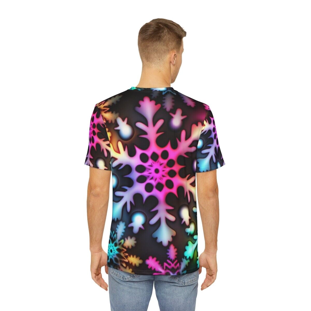 All Over Print Neon Light Snowflakes Christmas Party Holiday Festive ...