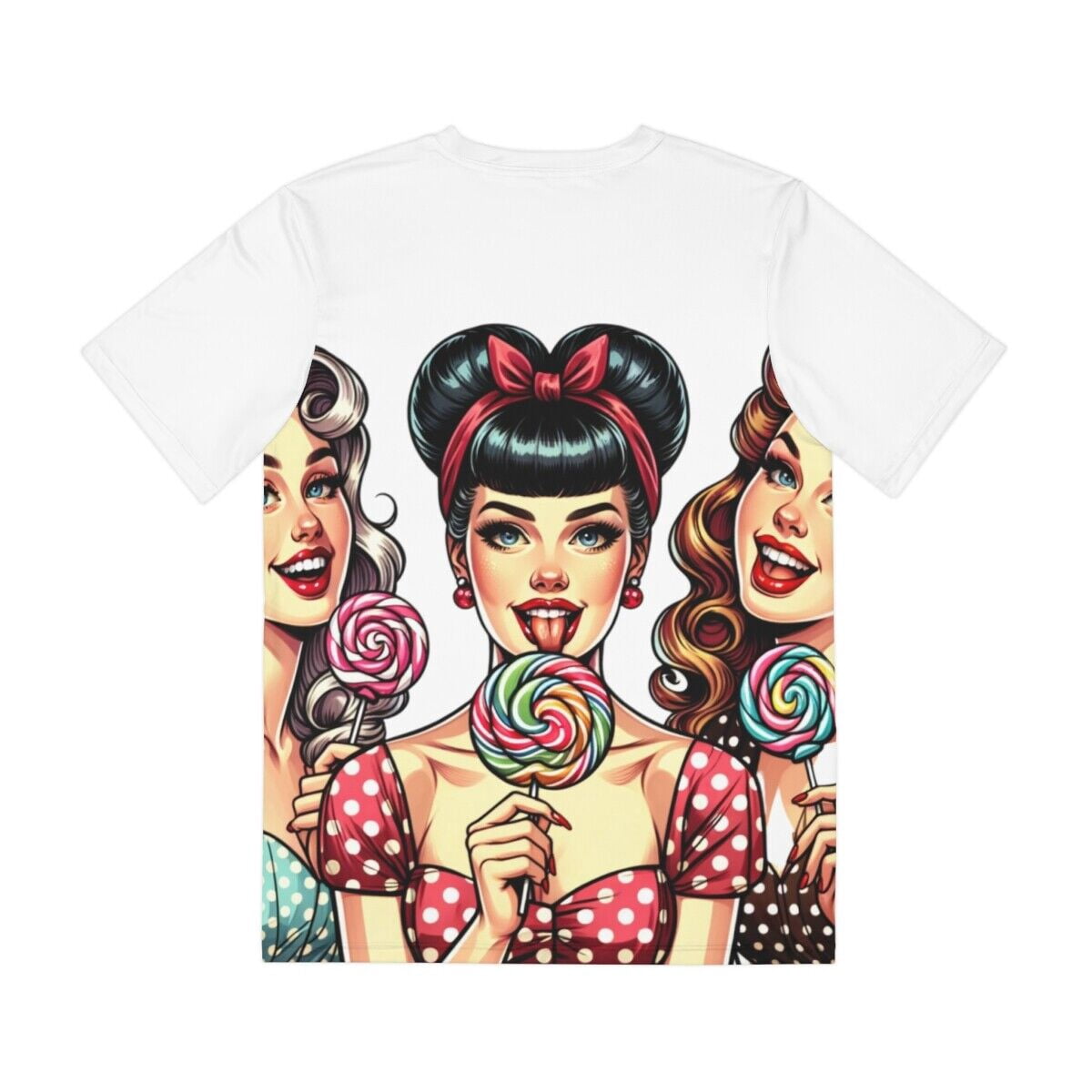All Over Print Pin Up Babes Americana 1950s Glam Rockabilly Retro Art ...