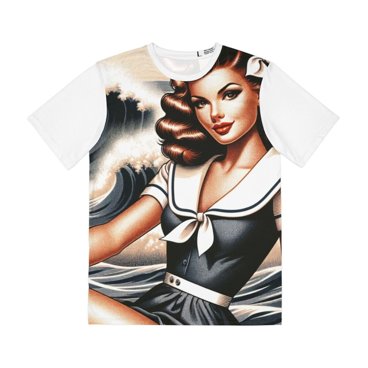 All Over Print Retro 50s Pin up Girl Rockabilly Sailor Navy Americana ...