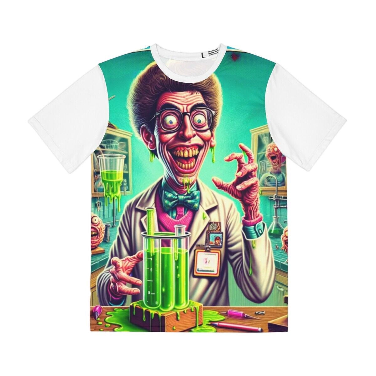 All Over Print Retro Style 80s Cartoon Gross Mad Science Teacher ...