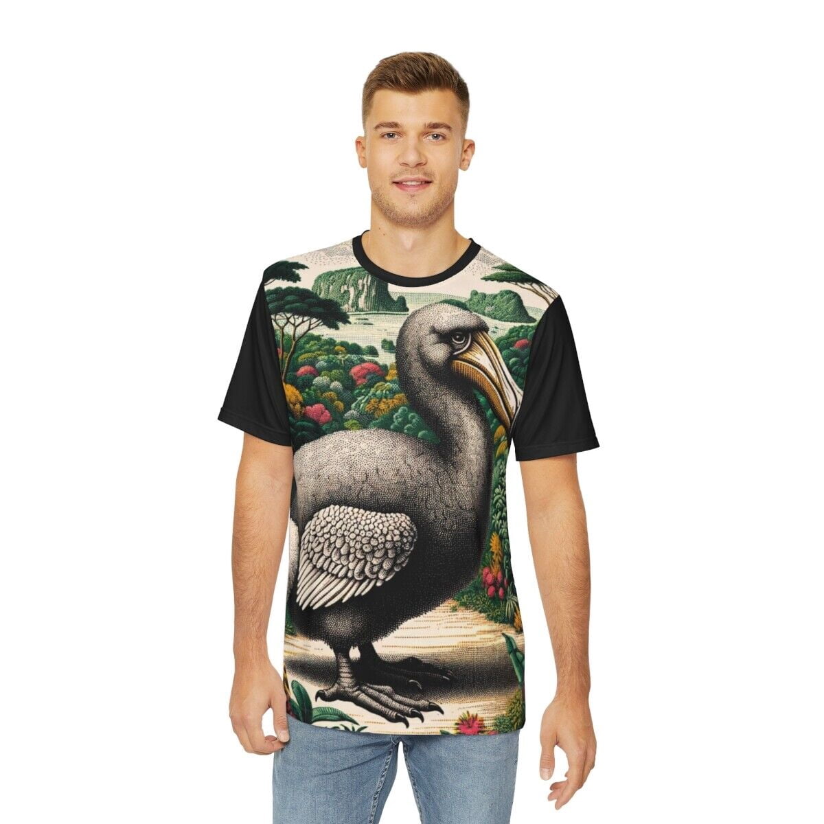 All Over Print Retro Style Dodo Bird Mauritius Extinct Bird Nature Tee ...