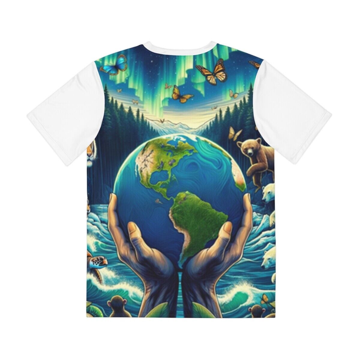 All Over Print Retro Style Earth Day Animal Nature Conservation Art ...