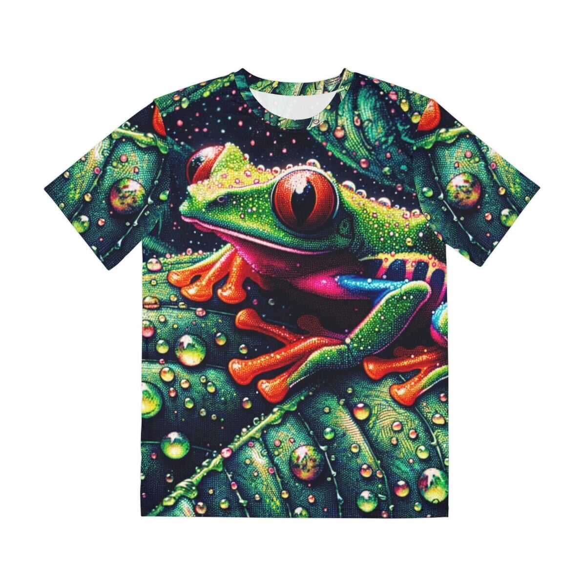All Over Print Retro Style Tree Frog Animal Art Rainforest Conservation ...