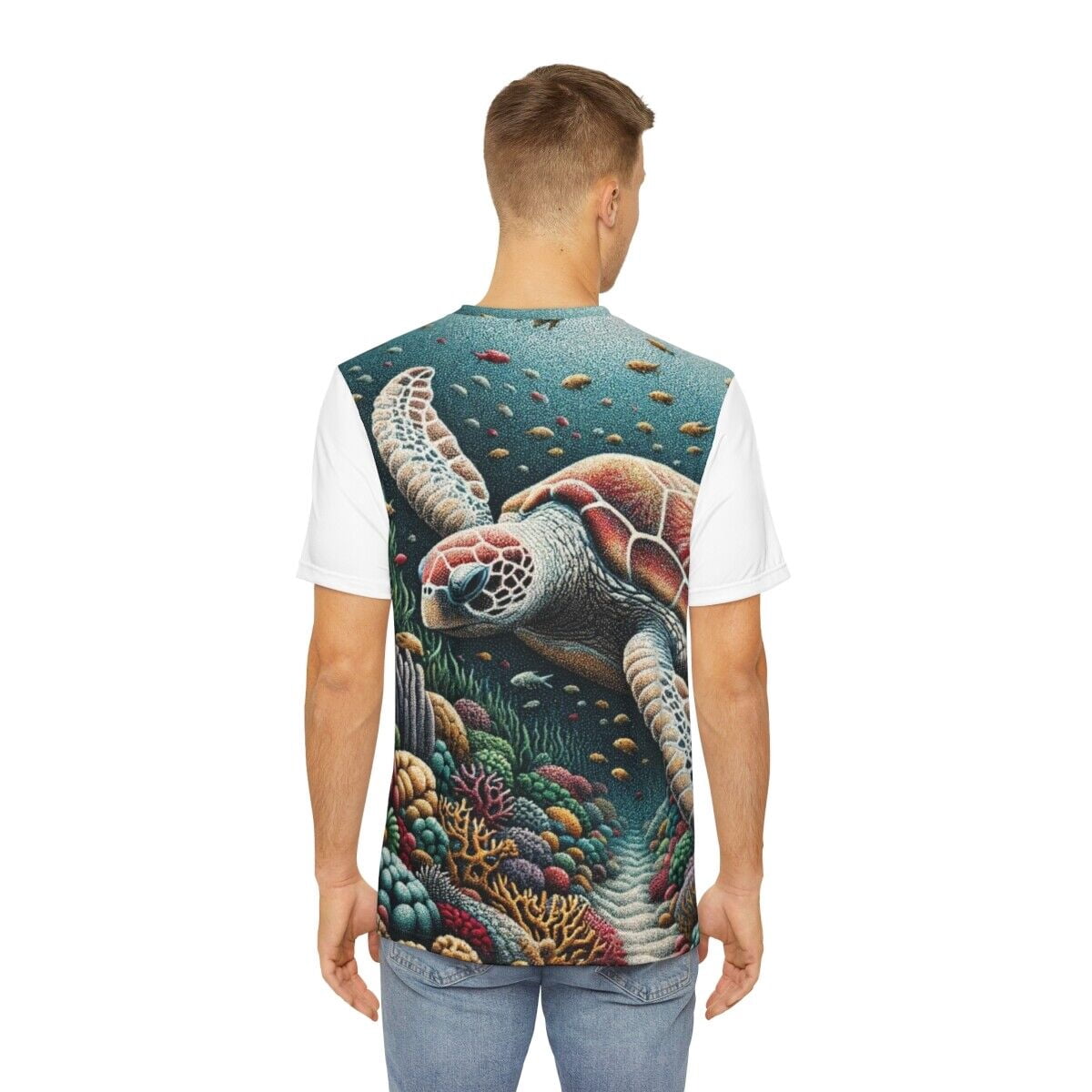 All Over Print Shirt Save Sea Turtles Conservation Coral Reef Retro ...