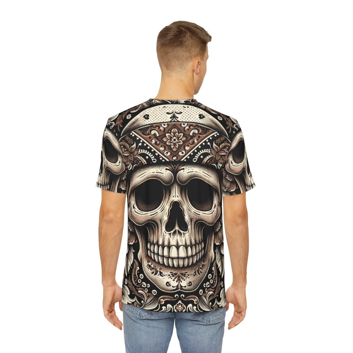 All Over Print Skull Bandana Pattern Paisley Gangster Biker Streetwear ...