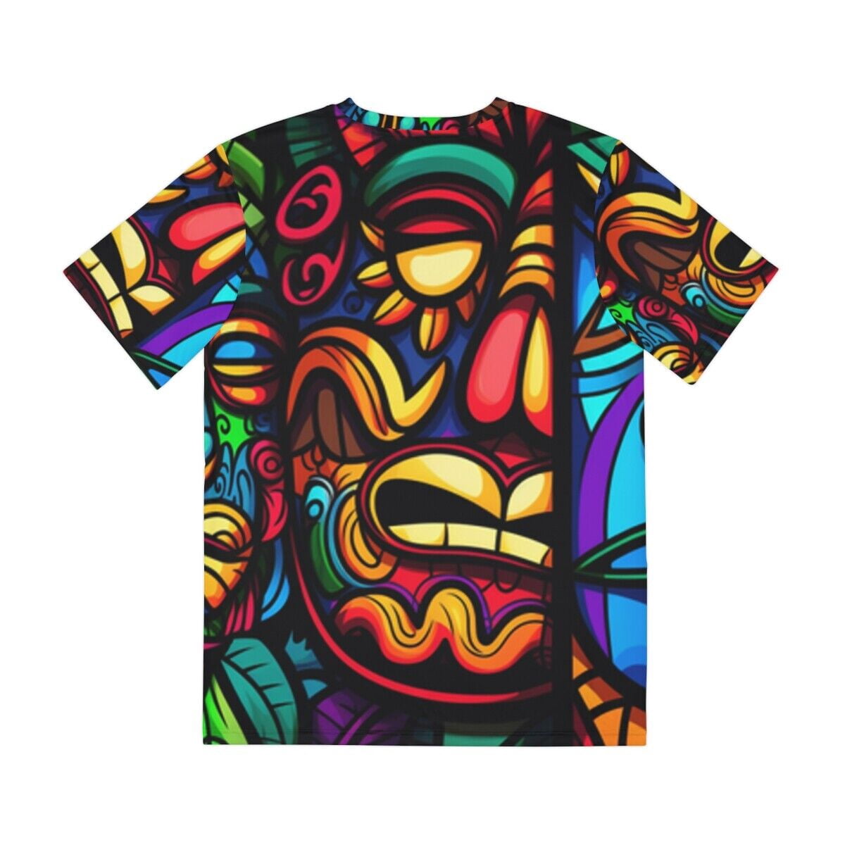 All Over Print Surfer Hawaiian Floral Tropical Aloha Tiki Masks Tribal ...