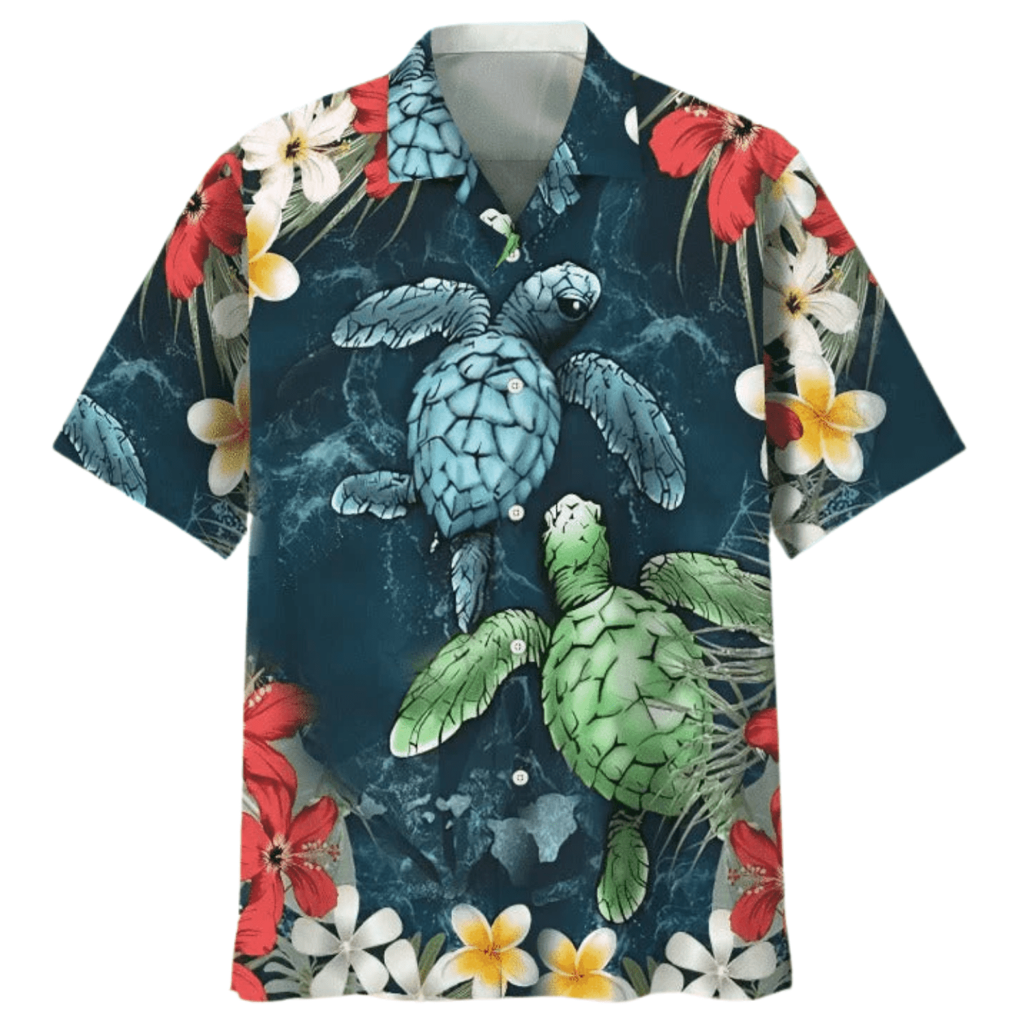 All Over Print Turtle Floral Hawaiian Shirt, Aloha Beach Shirt, Summer ...