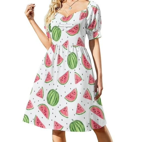 All-Over Watermelon Print Dress summer women's suit women's dresses ...
