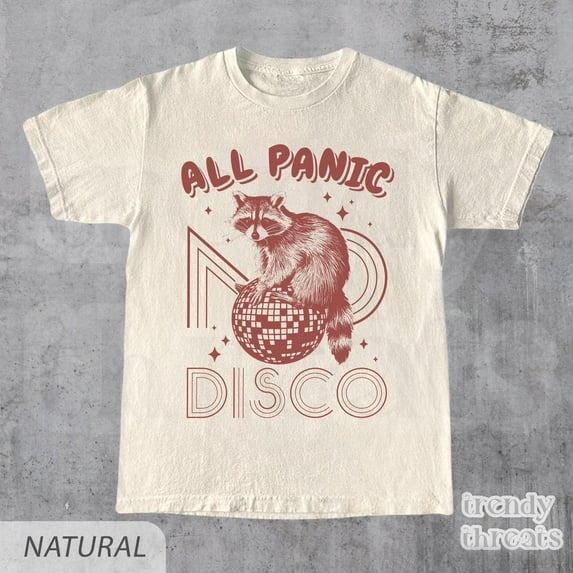 All Panic No Disco T-shirt, Unisex 2000s Funny Raccoon Shirt, Sarcastic ...