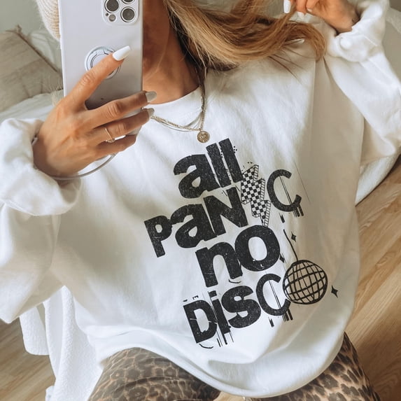 All Panic No Disco TShirt Pop Punk Elder Emo Gift - Walmart.com