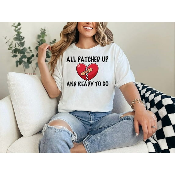 All Patched Up And Ready To Go Shirt, Heart Surgery Shirt, Surgery Recovery Shirt, Gifts For ...