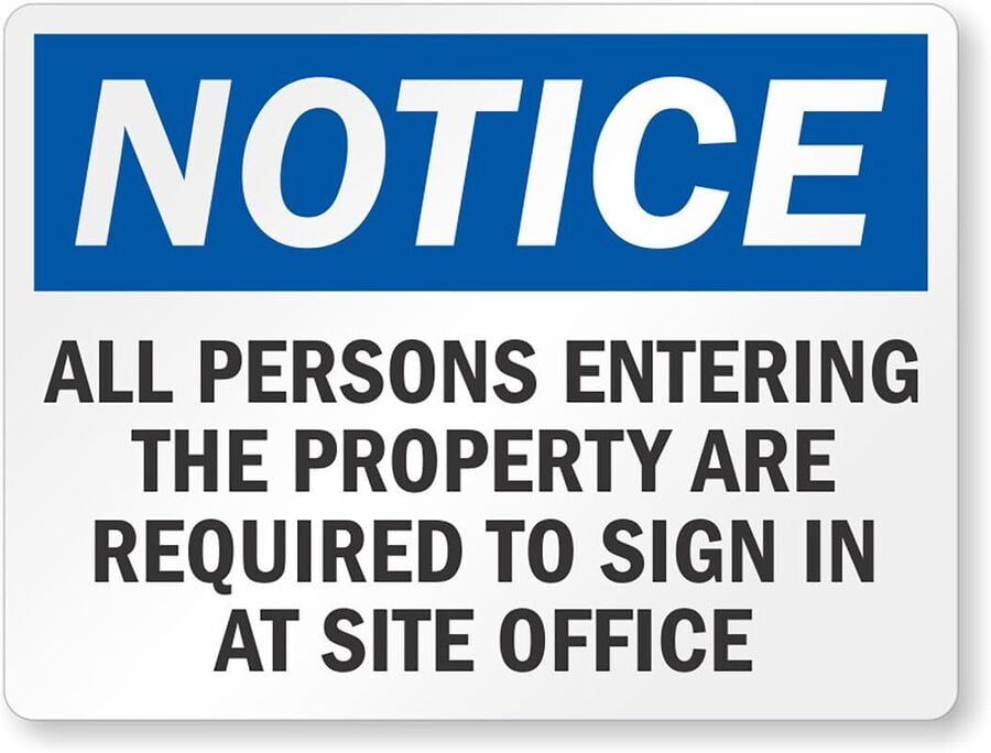 All Persons Entering Required To Metal Aluminum Sign In Weatherproof ...