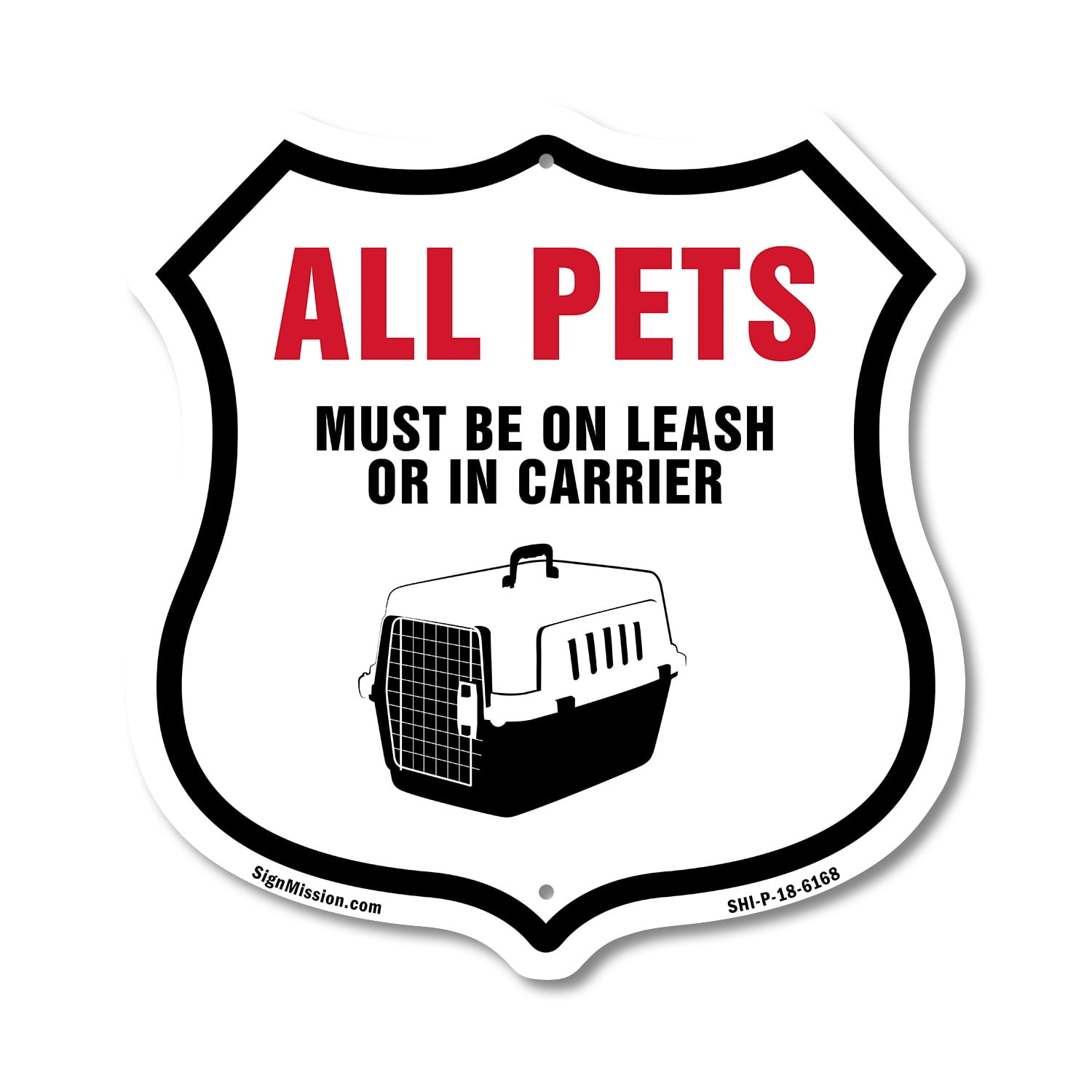 All Pets Must Be On Leash Or In Carrier (2 Pack) 12 inch X 12 inch ...