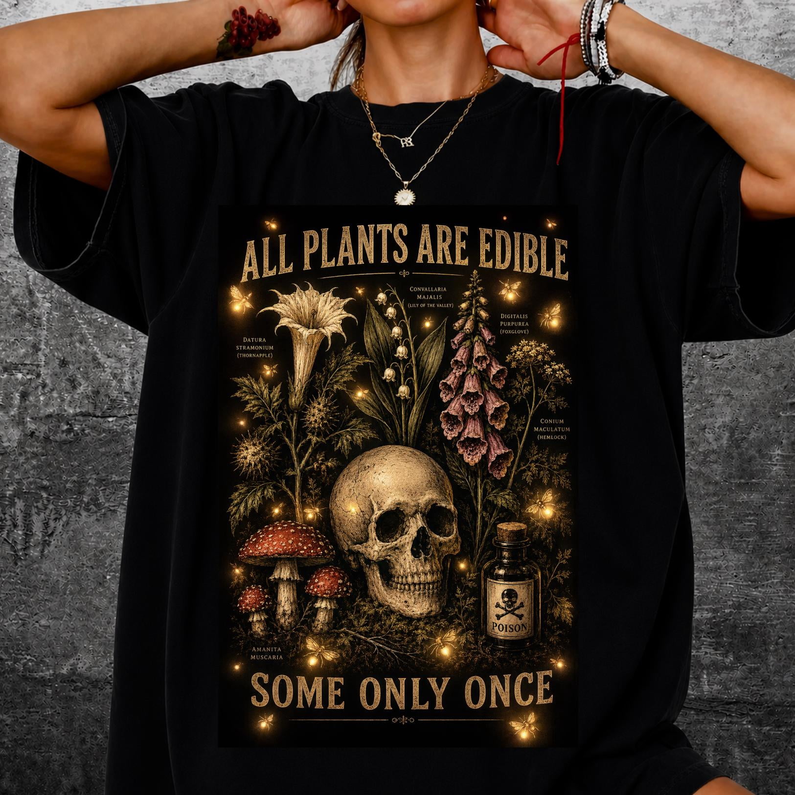 All Plants Are Edible Some Only Once Tee Vintage Botanical Gothic ...