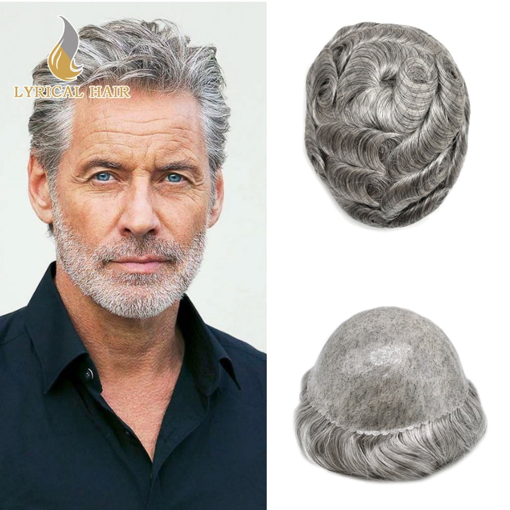 All Poly Toupee for Men Hairpieces Human Hair Replacement Systems 0.1MM ...