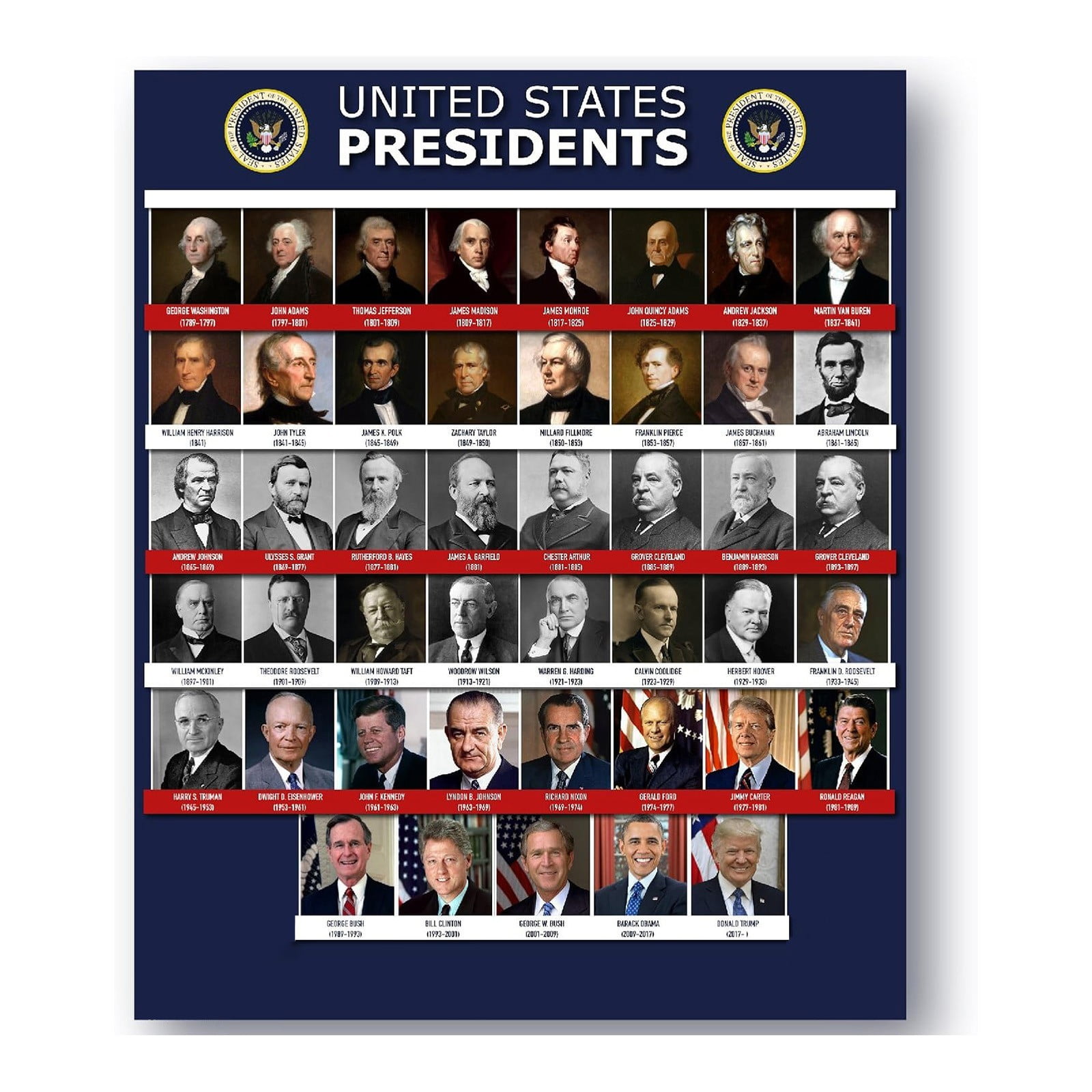 All Presidents Of The States Of America 47th 2nd Term EXTRA LARGE ...