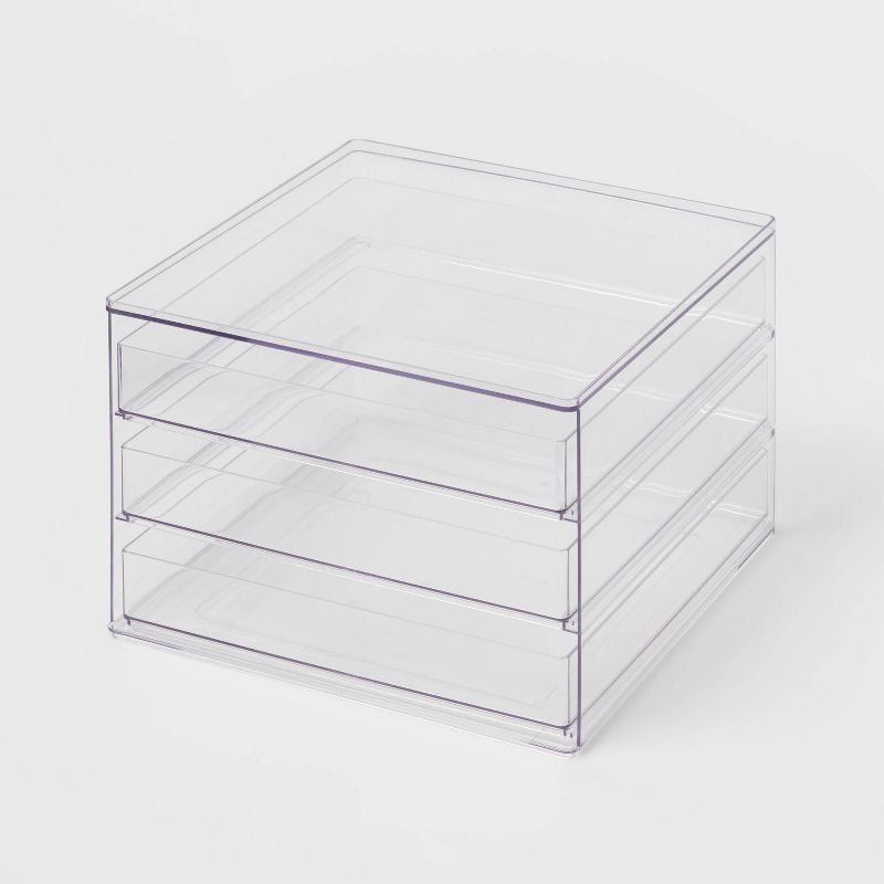 All Purpose 3 Drawer Storage Clear - Acrylic Utility Bins, Universal ...