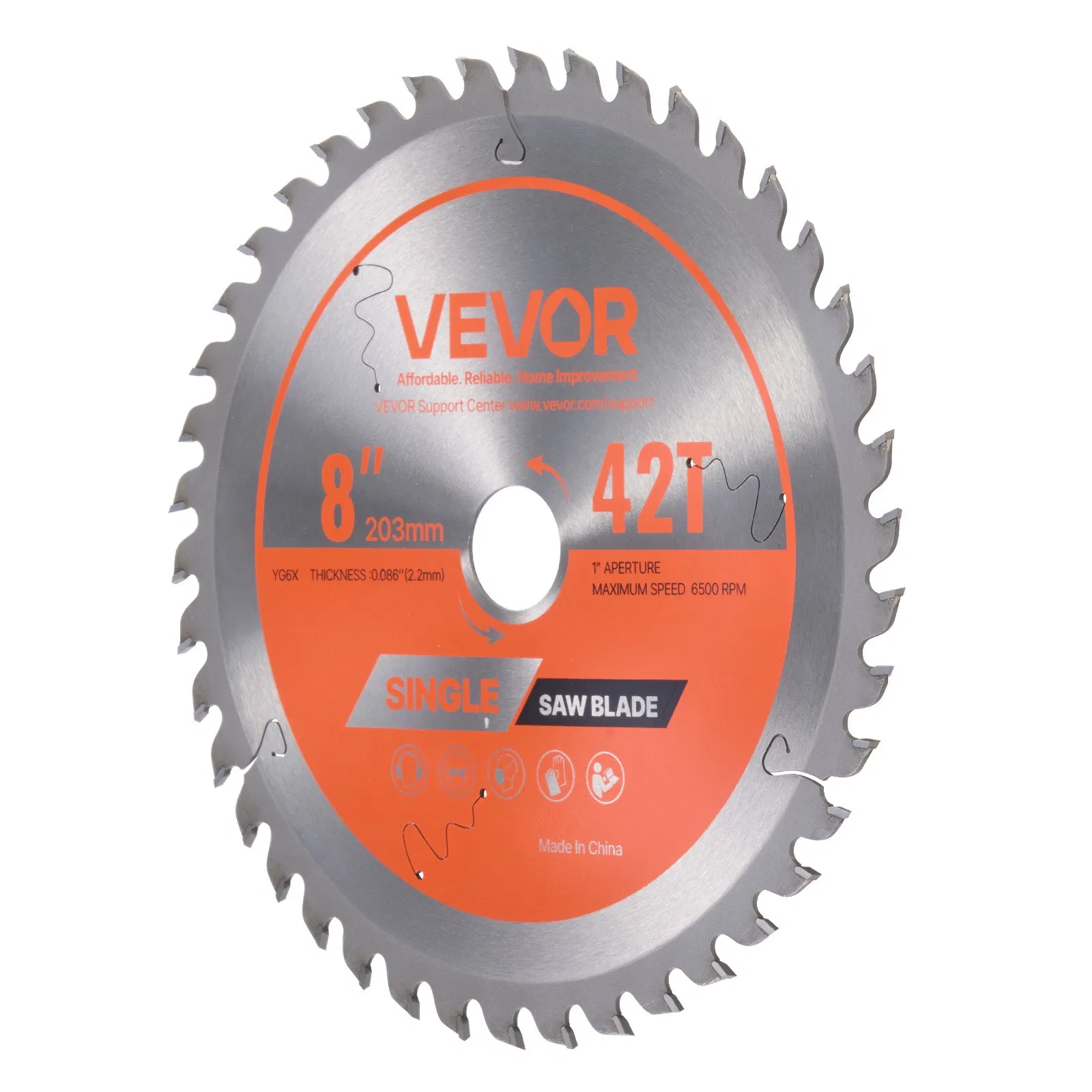 All-Purpose 8 Inch Circular Saw Blade, 42 Sharp Teeth & 1" Arbor, for ...