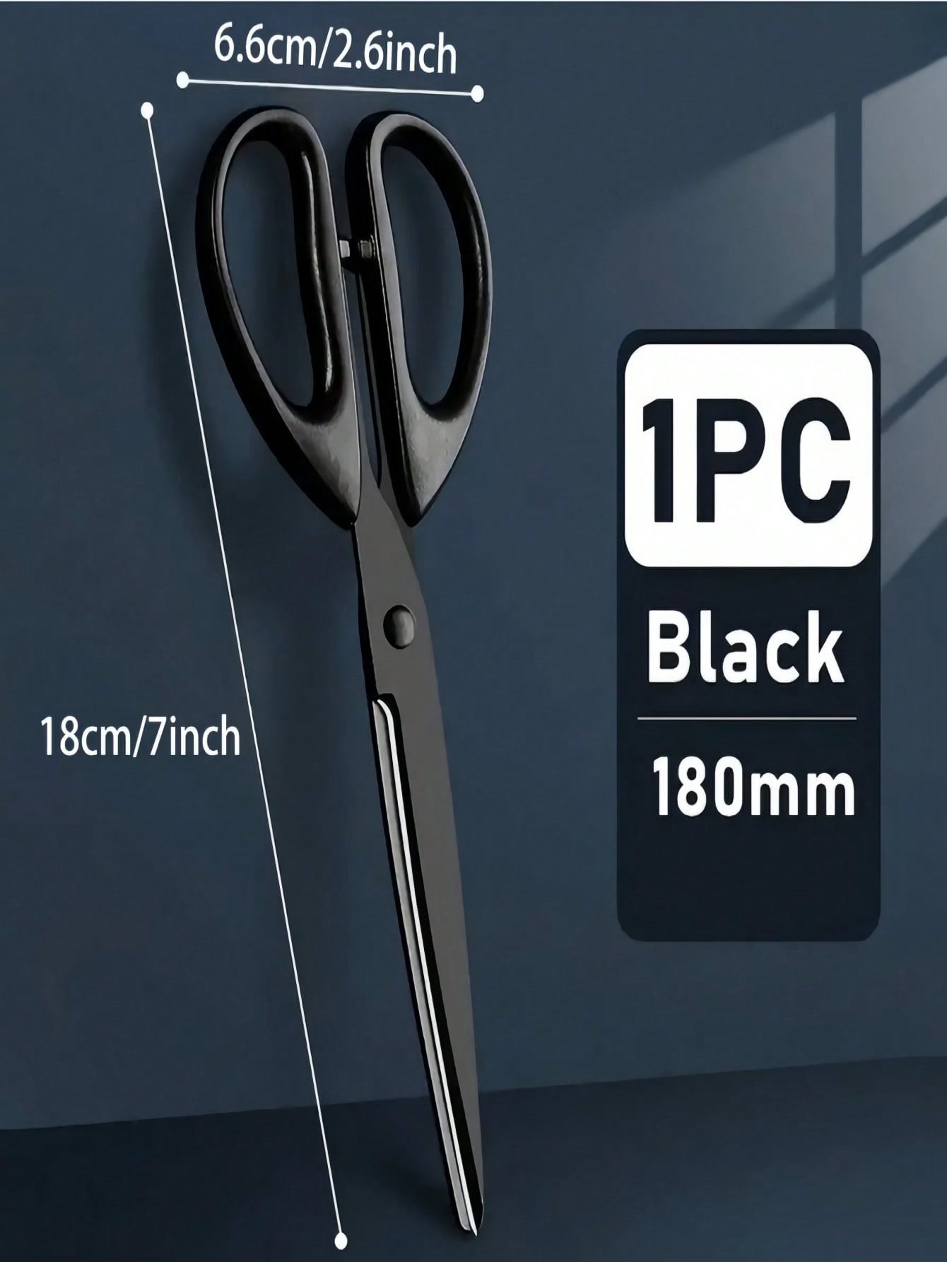 All-Purpose Black Stainless Scissors, Anti-Rust & Sharp for Fabric ...