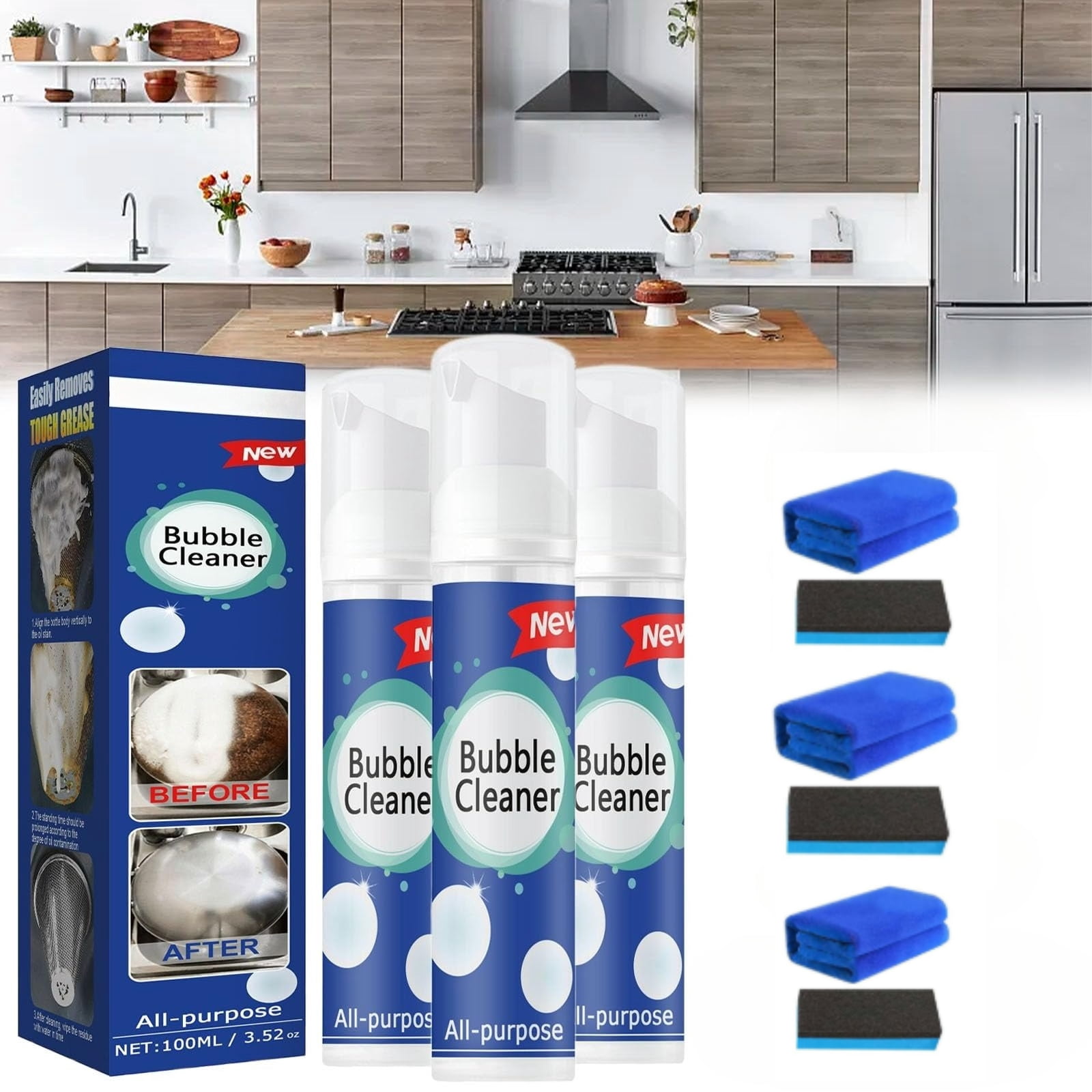 All Purpose Bubble Cleaner, Kitchen Deep Cleaning Spray, Powerful Stain ...