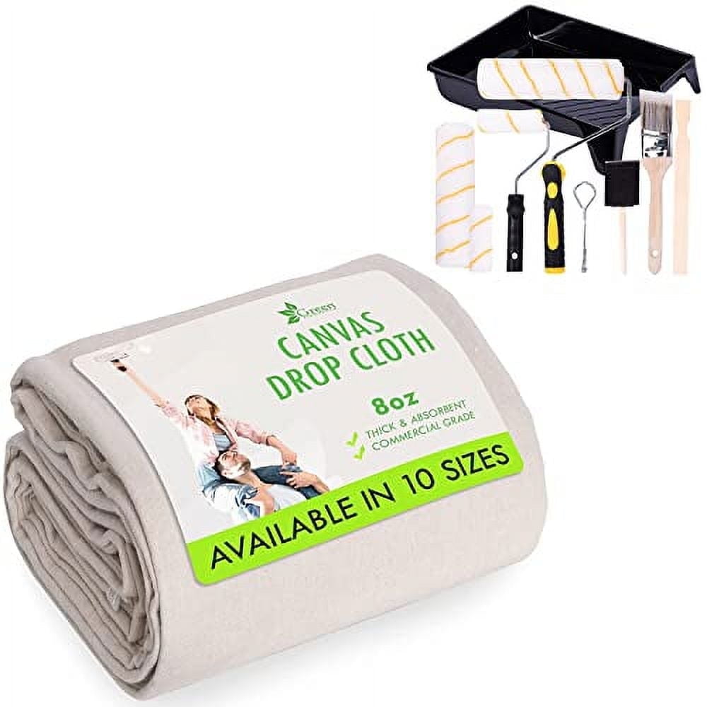All Purpose Canvas Drop Cloth 4x12, Canvas Tarp for Painting, Bundle ...