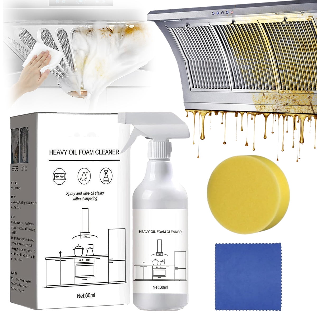 Splash Foam Spray All Purpose Cleaner, Grease Relief Dissolve Degreaser ...