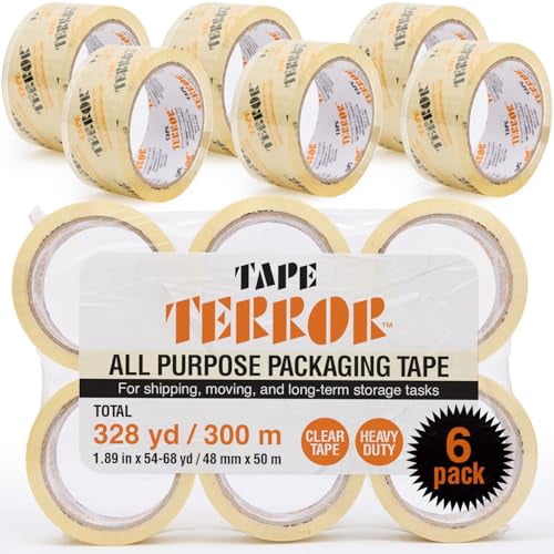 All-Purpose Clear Packing Tape (6 Rolls) - Heavy Duty Tape for Packing ...