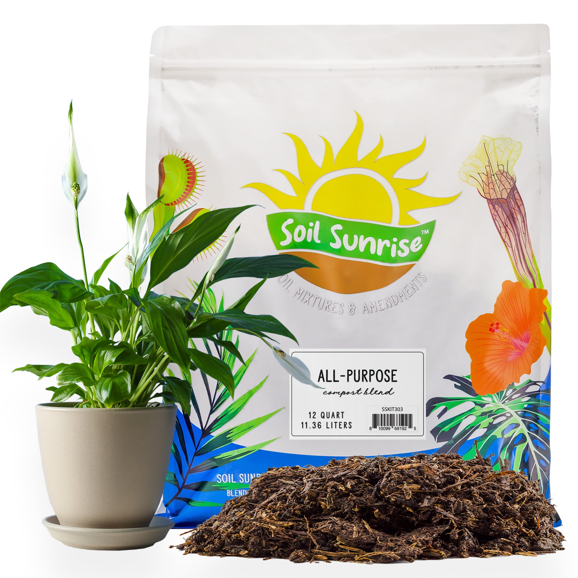All-Purpose Compost Blend (12 Quarts), Deluxe Mix for Indoor/Outdoor ...
