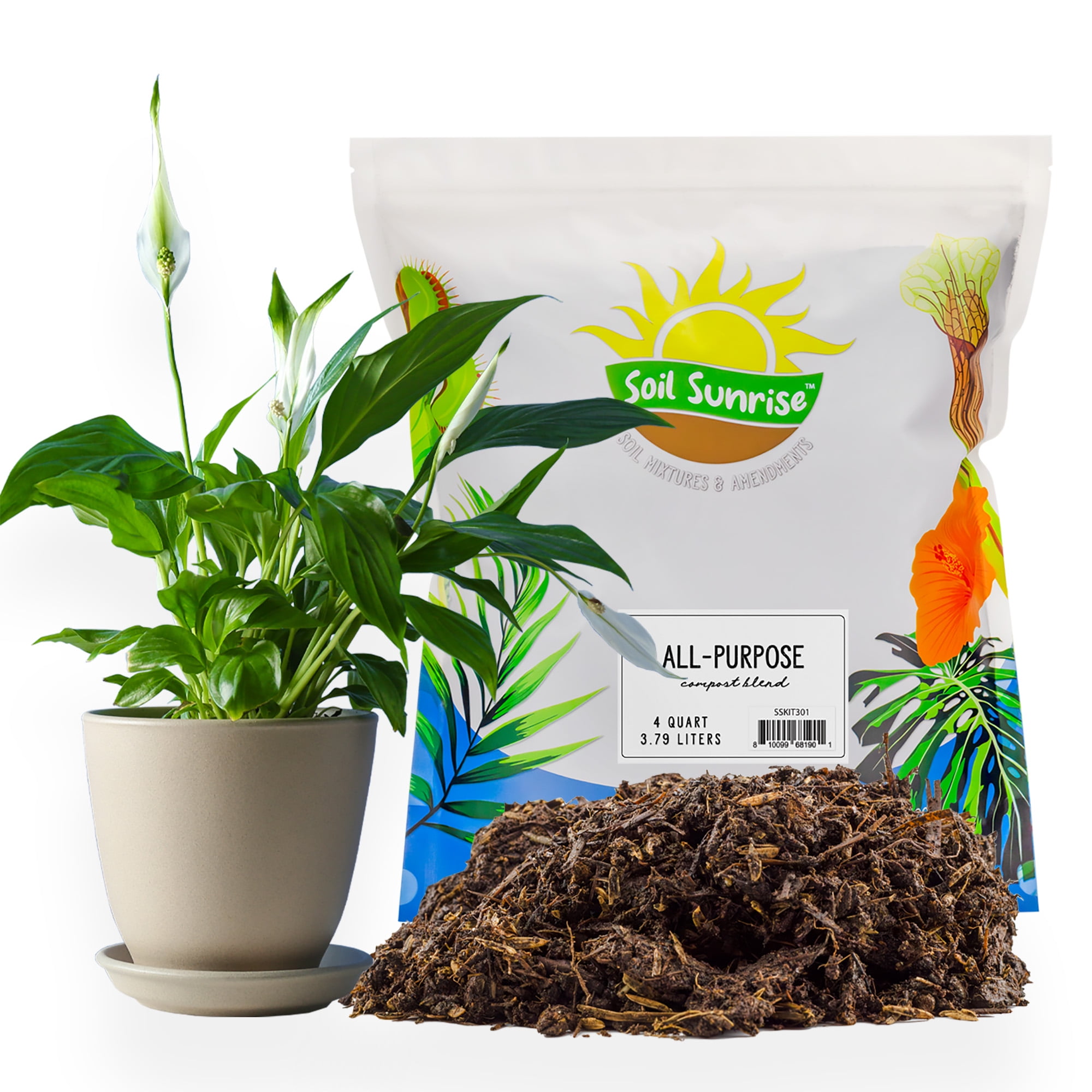 All-Purpose Compost Blend (4 Quarts), Deluxe Mix for Indoor/Outdoor ...