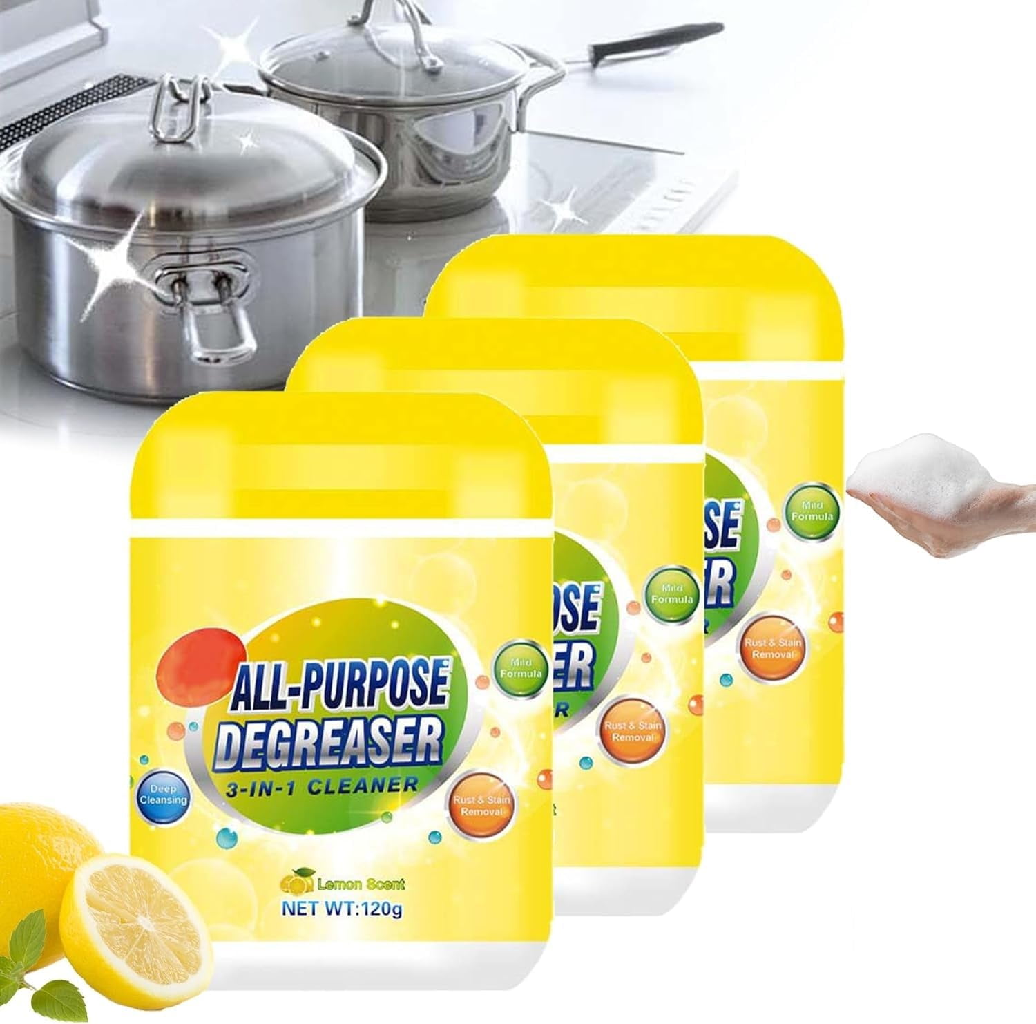 All-Purpose Degreaser for Heavy-Duty Cleaning, 3-in-1 Powerful Kitchen ...