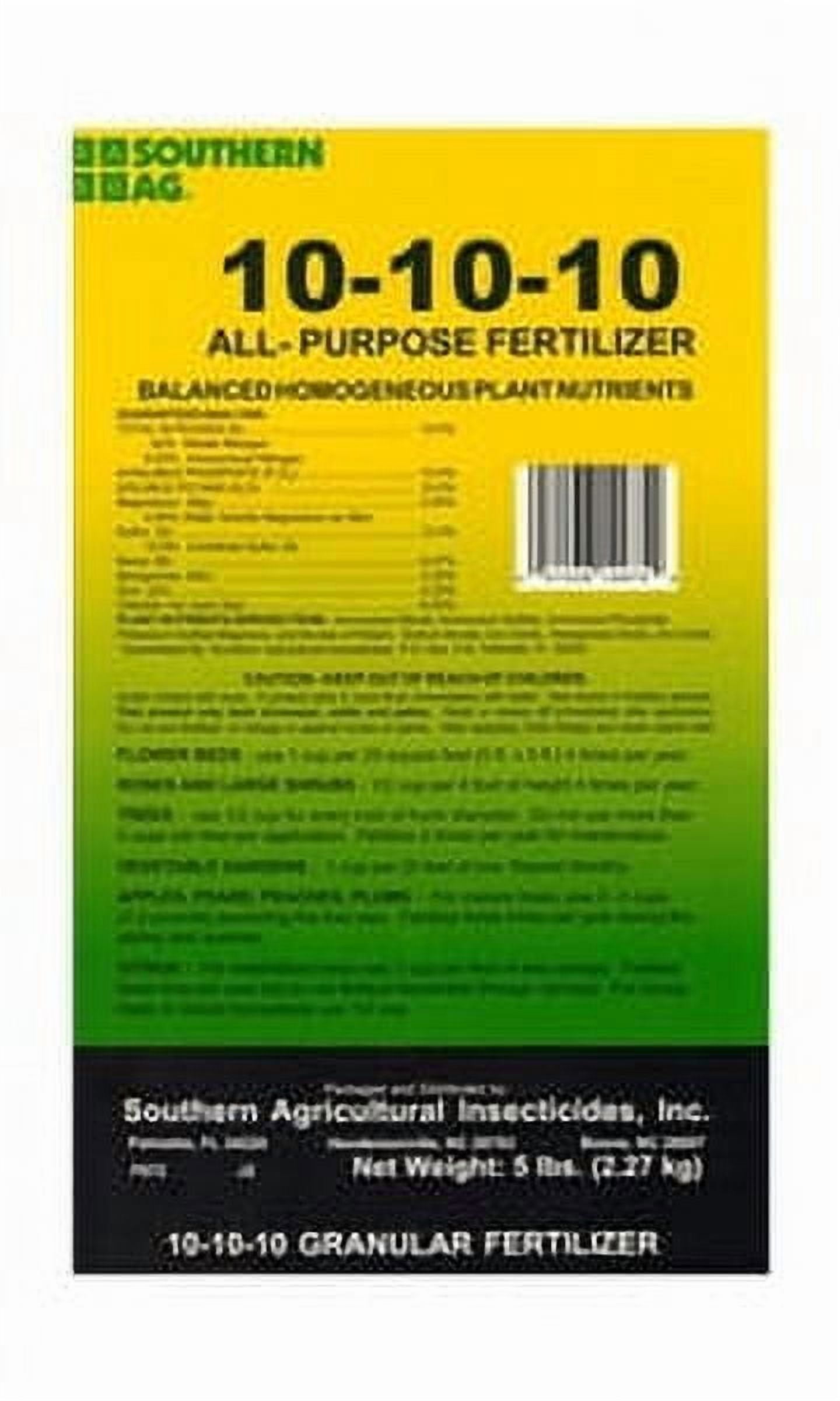 Southern Ag All Purpose Fertilizer 10-10-10, Granular, 5 Lbs, Balanced ...
