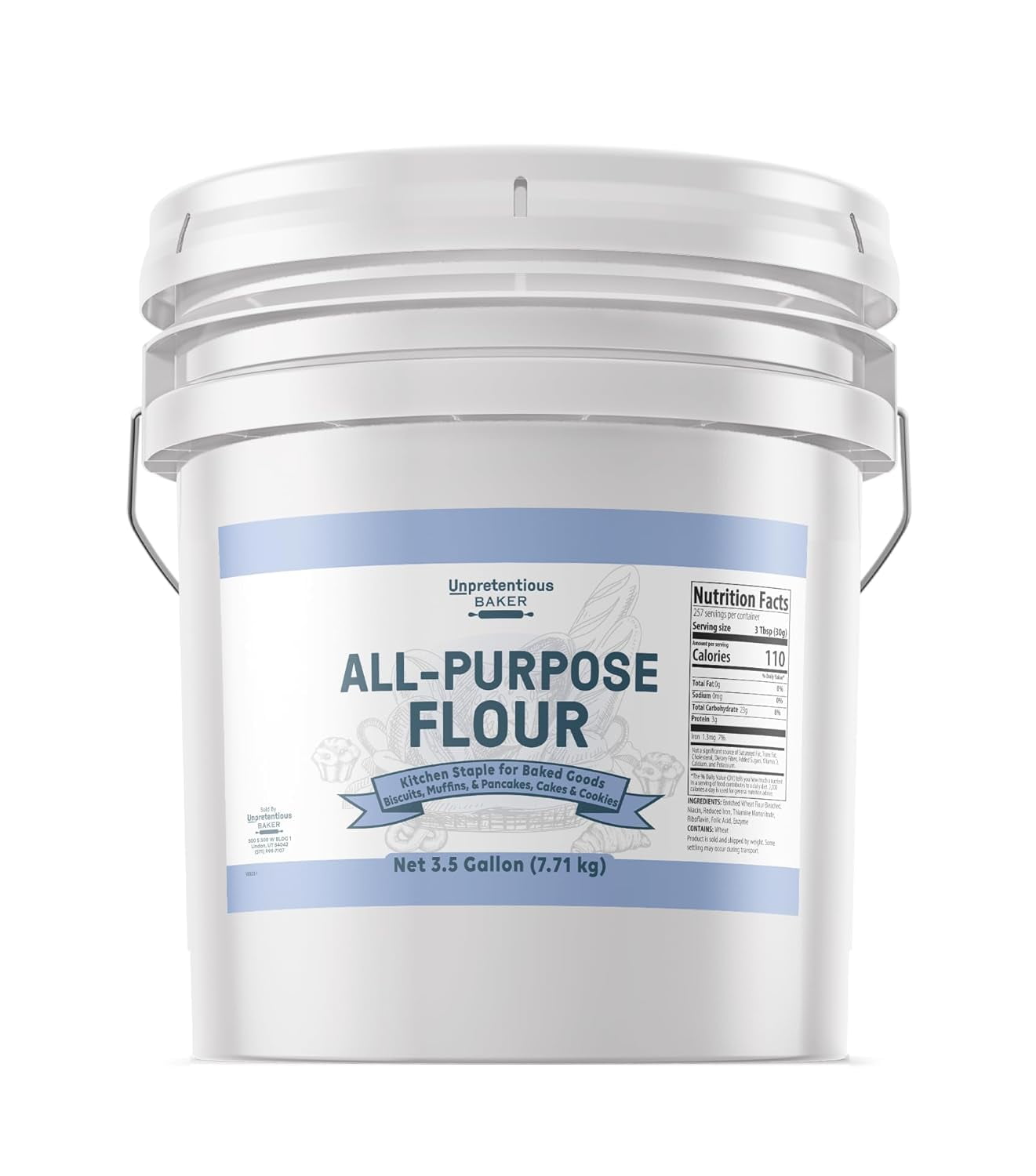All Purpose Flour, 3.5 Gallon Bucket, Versatile Kitchen Staple, Food ...