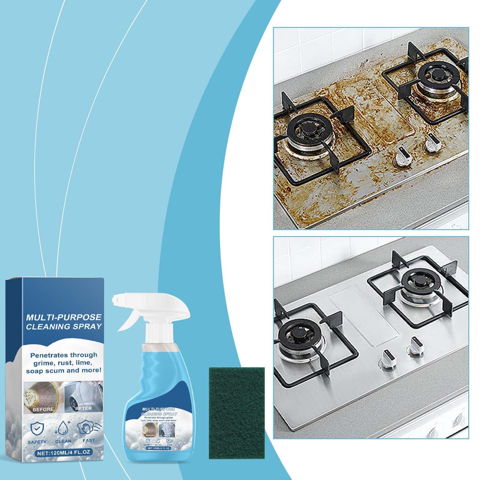 All-Purpose Heavy Duty Foam Cleaner Spray with Scouring Pad, 120ml ...