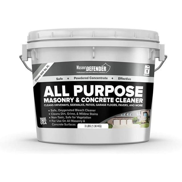 All-Purpose Masonry & Concrete Cleaner, 3 LB Pail - Cleans Driveways ...