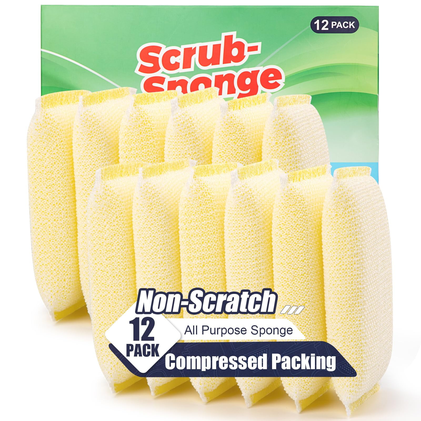 All-Purpose Non Scratch Sponges，Sponges Kitchen for Washing and ...
