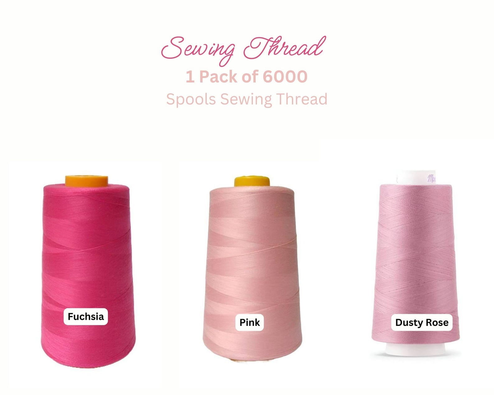 All-Purpose Polyester Sewing Thread Cone – 6000 Yards for Machine, Hand ...