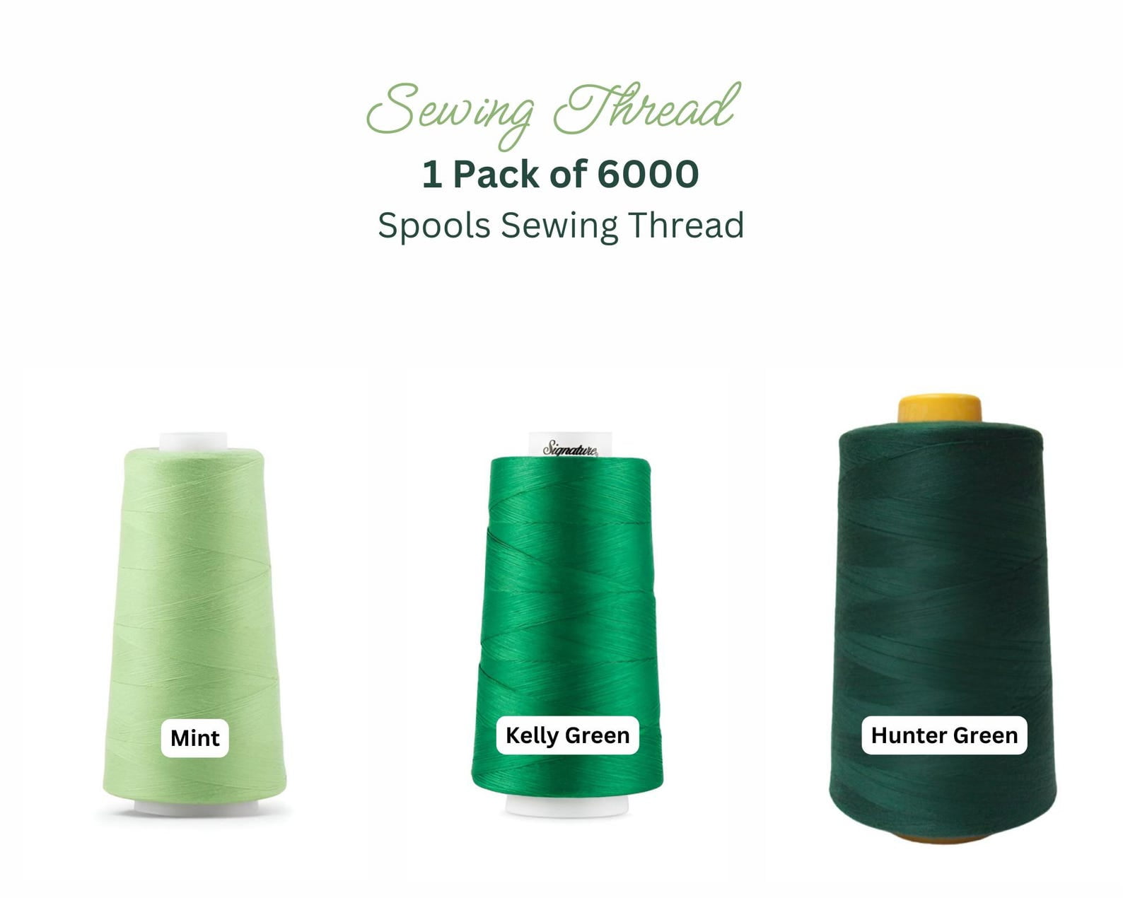 All-Purpose Polyester Sewing Thread Cone – 6000 Yards for Machine, Hand ...