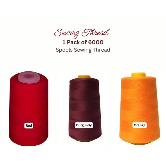 All-Purpose Polyester Sewing Thread Cone – 6000 Yards for Machine, Hand ...