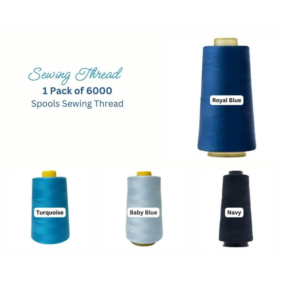 All-Purpose Polyester Sewing Thread Cone – 6000 Yards for Machine, Hand ...