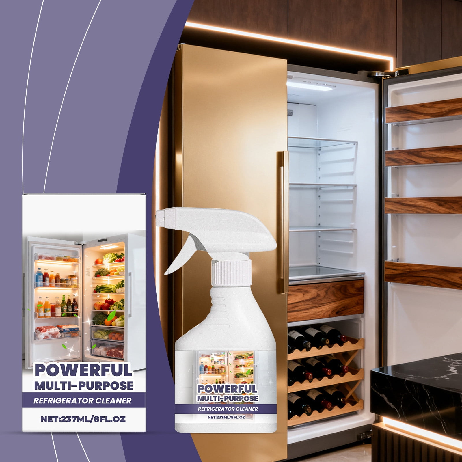 All-Purpose Refrigerator Cleaner And Odor Eliminator Spray, Removes ...