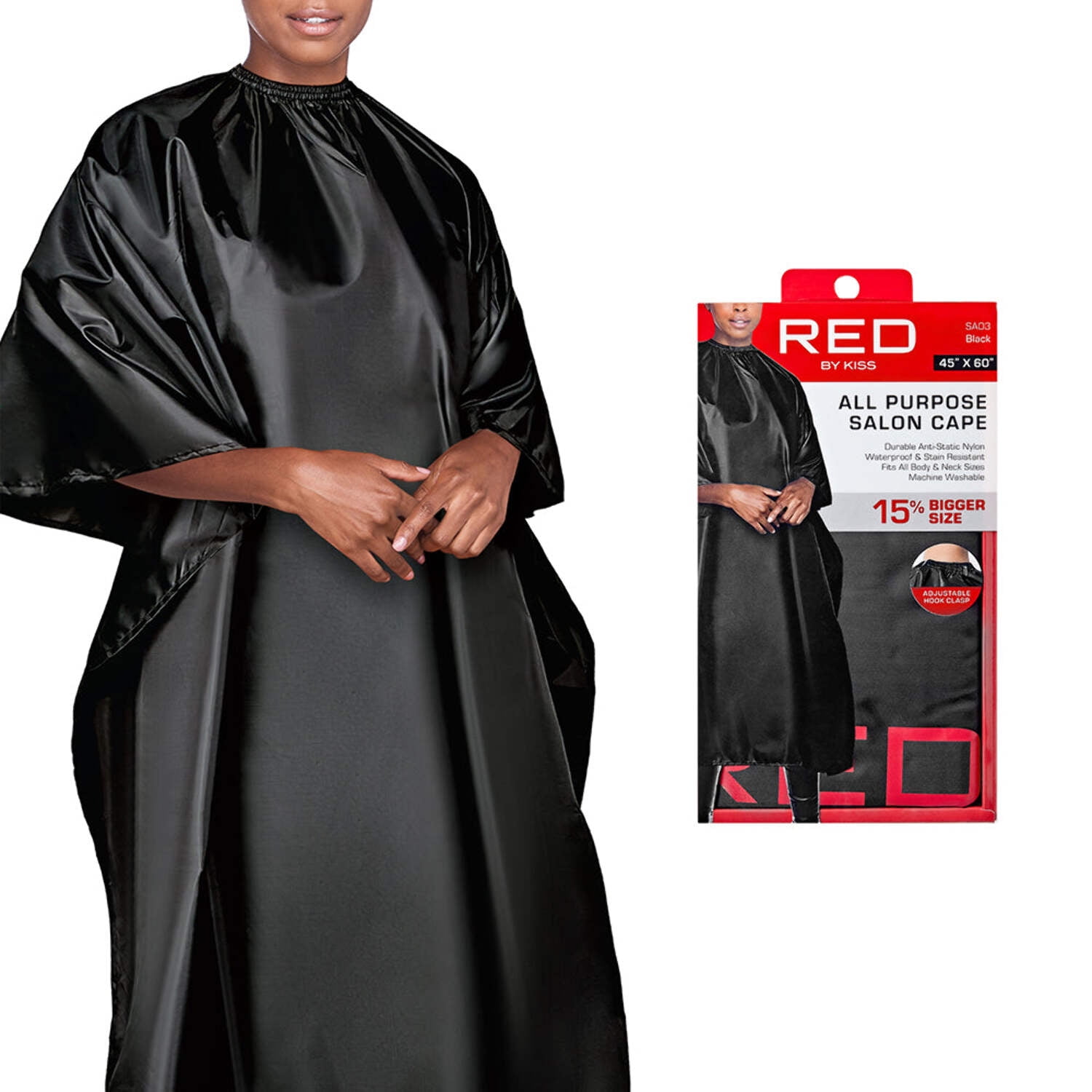 RED by Kiss Professional Hair Cutting Cape, Big Size All Purpose Salon ...