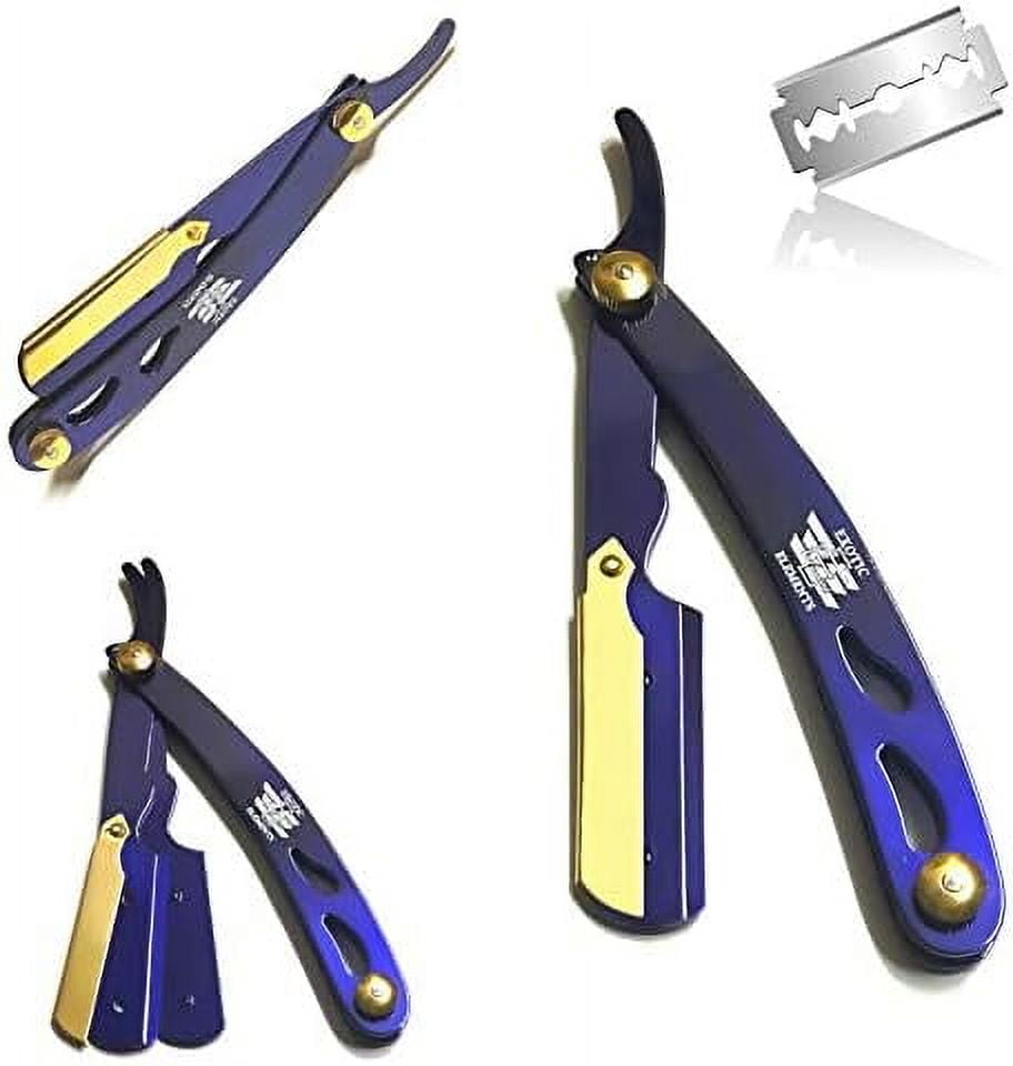All Purpose Shaving Razor – Purple and Gold Straight Edge Razor – Used ...