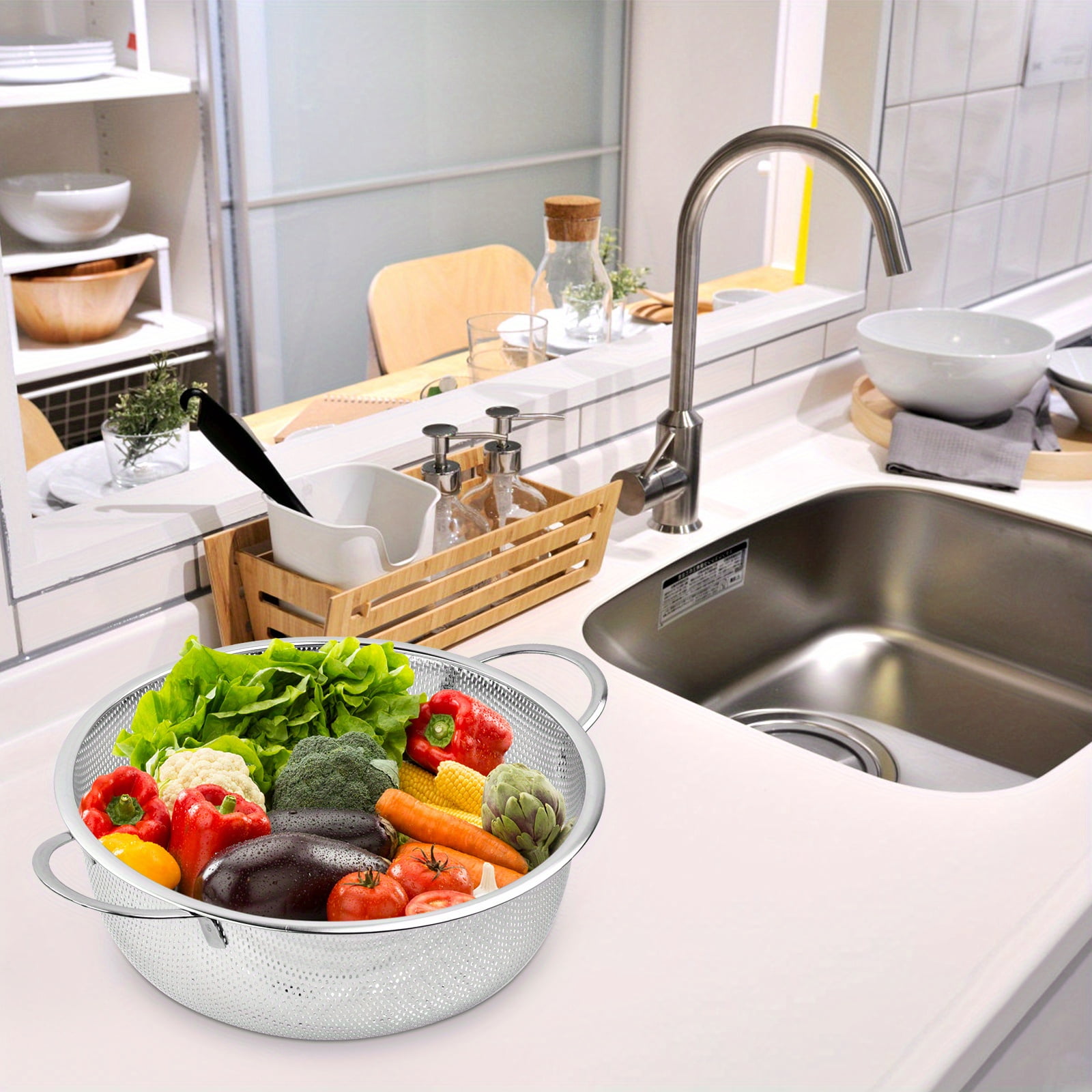 All Purpose Stainless Steel Fine Mesh Strainer Net Baskets with Handles ...