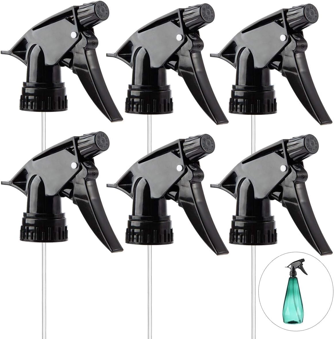 All Purpose T-8 Black Trigger Sprayer with 9-1/4"" Dip Tube and 28mm 28 ...