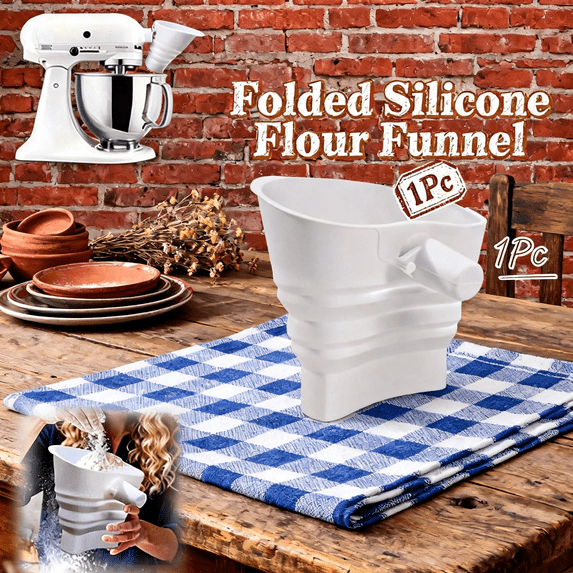 All-Purpose Tilting Silicone Kitchen Funnel, Collapsible Liquid ...