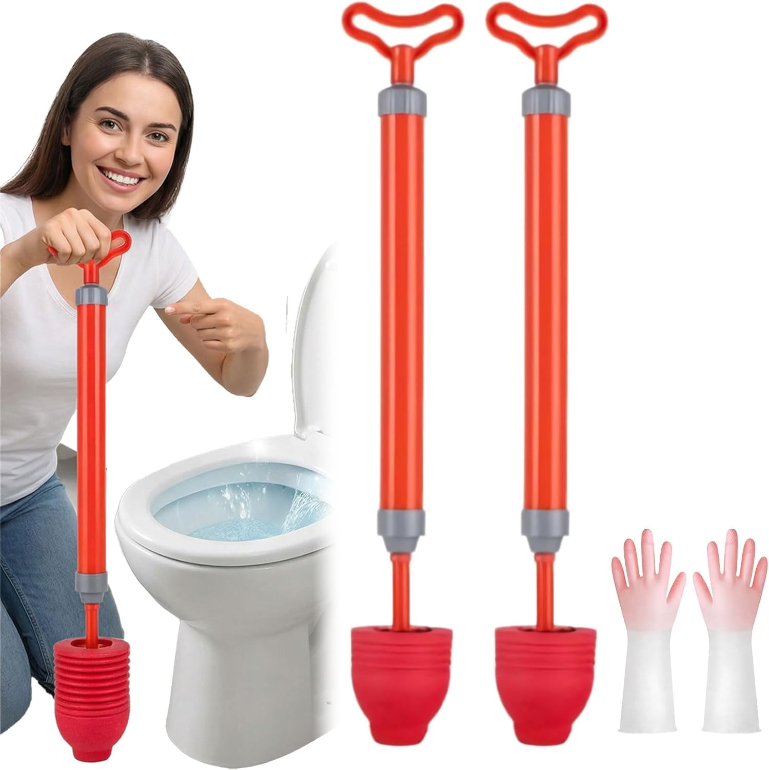 All-Purpose Toilet Unclogging Tool, Home Sink Clog Remover Cleaning ...